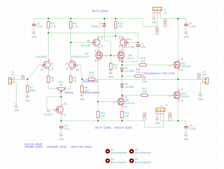 【ワレコの電子工作】金田式No. 128オールFETスーパーストレートパワーアンプ半田付け完了し動作確認【PCBWay製基板】